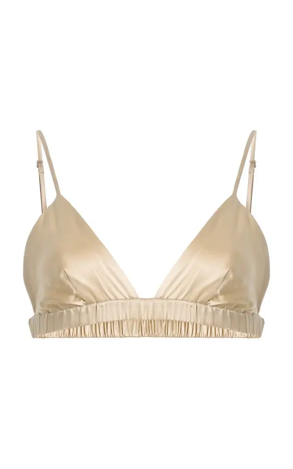 THE FRANKIE SHOP Nina Satin Bralette - Gold