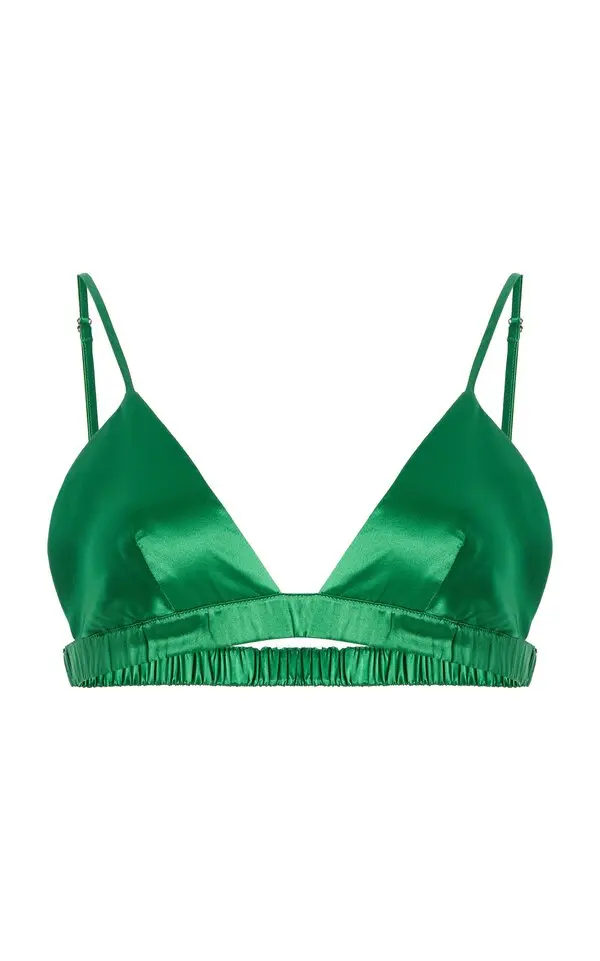 THE FRANKIE SHOP Nina Satin Bralette - Green