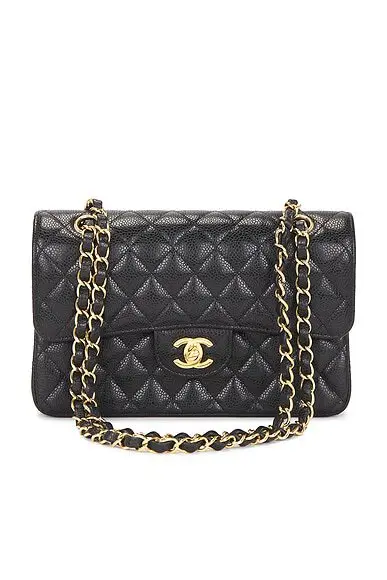 Chanel Caviar Small Classic Double Flap Bag - Black
