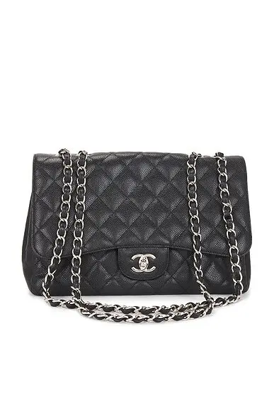 Chanel Caviar Jumbo Classic Double Flap Bag - Black