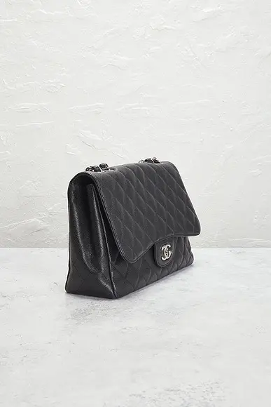 Chanel Caviar Jumbo Classic Double Flap Bag - Black