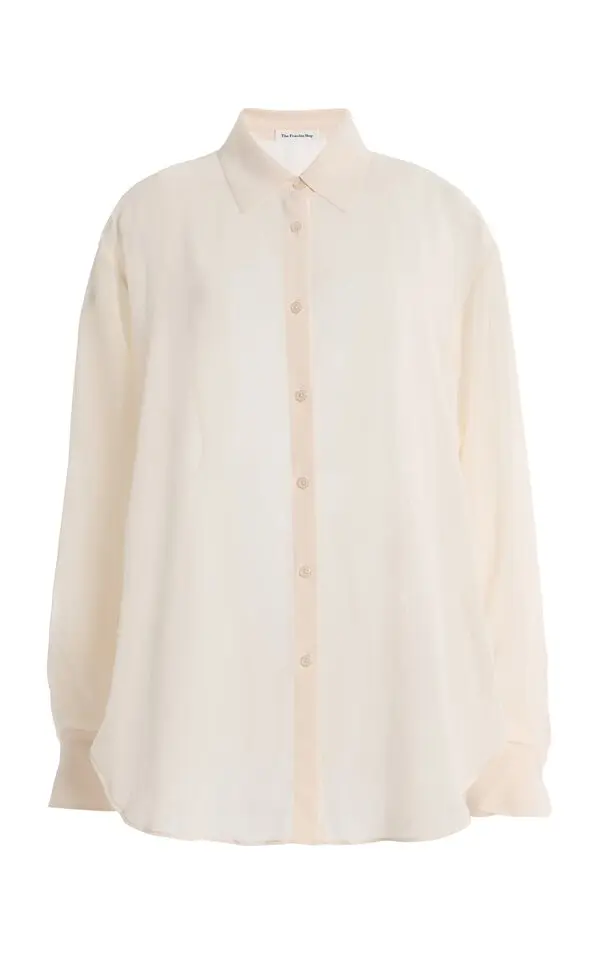THE FRANKIE SHOP Peri Georgette Shirt - Ivory