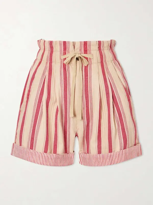 MARANT ETOILE Nirma Pleated Cotton-twill Shorts - Pink