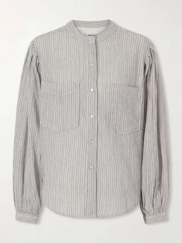 MARANT ETOILE Selvia Striped Cotton Shirt - Blue