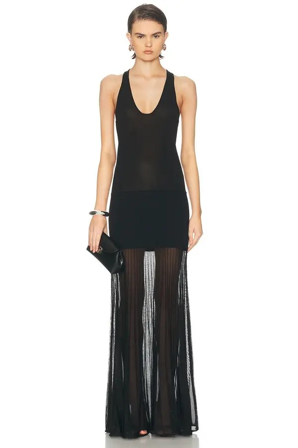 Brandon Maxwell Delphine Scoop Neck Racerback Gown