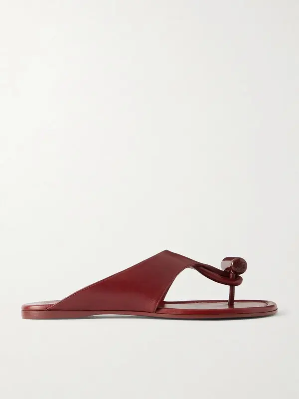 Loewe Toggle Leather Slides - Red