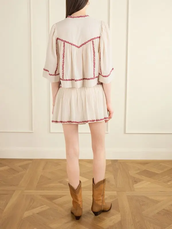 MARANT ETOILE Juline Embroidered Organic Cotton Shirt