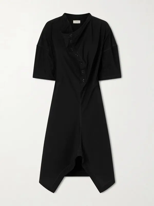 LEMAIRE Cotton-crepe Midi Dress - Black