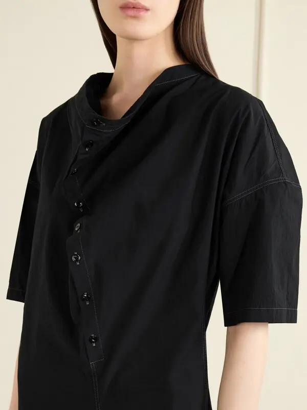 LEMAIRE Cotton-crepe Midi Dress - Black