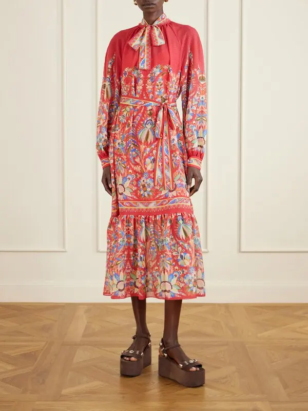 Etro Floral-print Chiffon Midi Dress