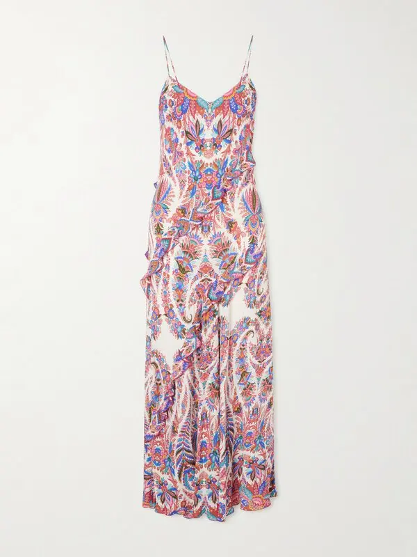 Etro Paisley-print Chiffon Maxi Dress - Multi