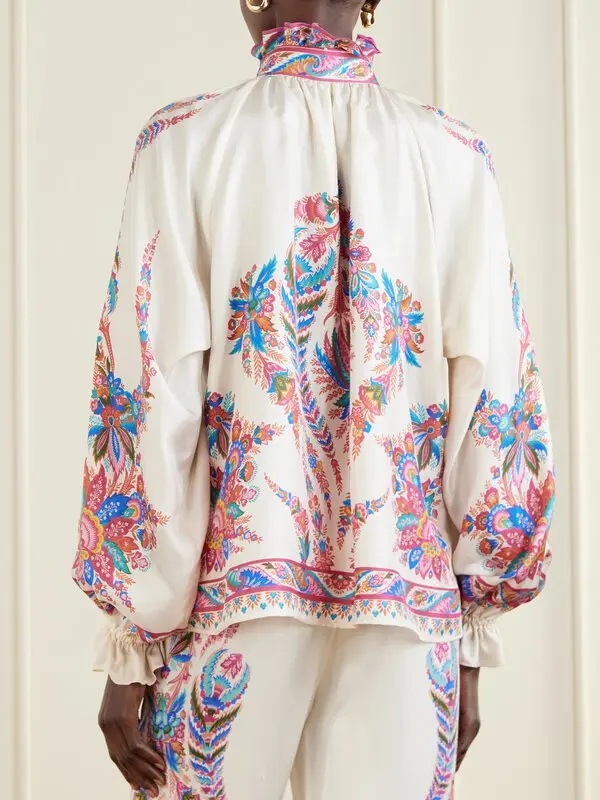 Etro Paisley-print Silk Blouse With Pussy-bow - Multi