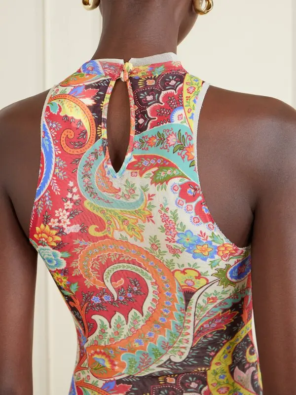 Etro Ruffled Paisley-print Chiffon Midi Dress - Multi