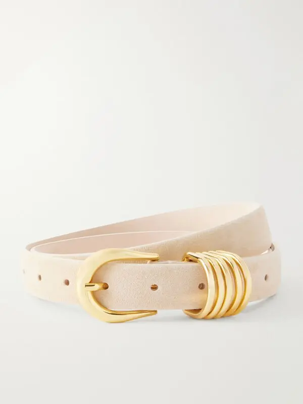DEHANCHE Hollyhock Suede Belt - Neutrals
