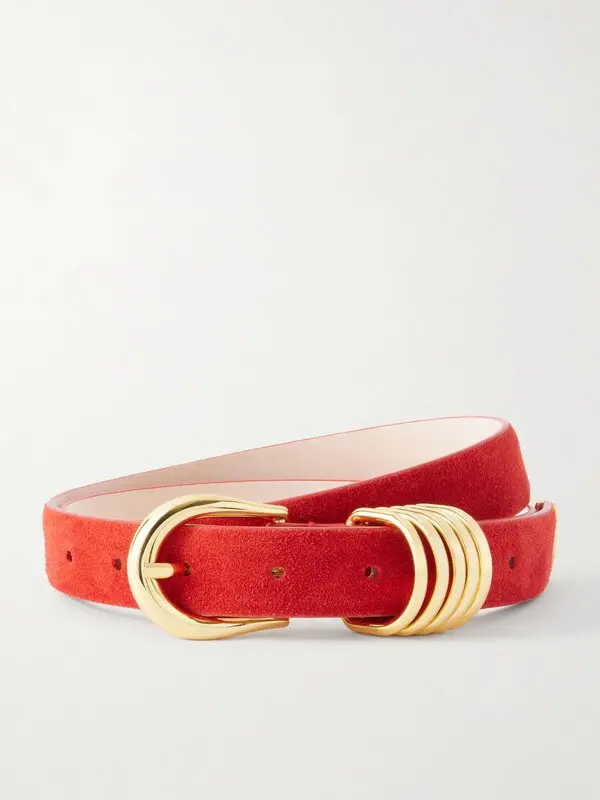 DEHANCHE Hollyhock Suede Belt - Red