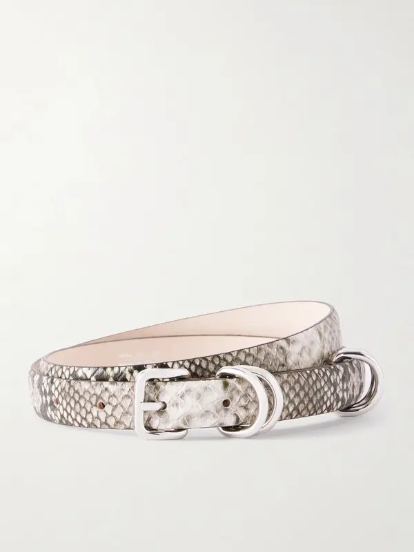 DEHANCHE Constance Snake-effect Leather Belt - Animal Print