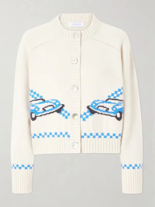 Calle Del Mar Embroidered Cashmere Cardigan - Cream