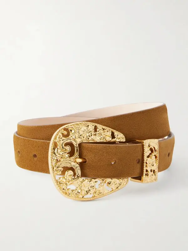 DEHANCHE Versaille Suede Belt - Brown