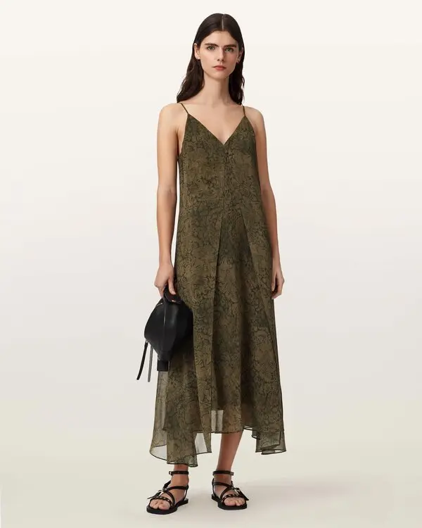 ALLSAINTS Vanda V-neck Midi Dress