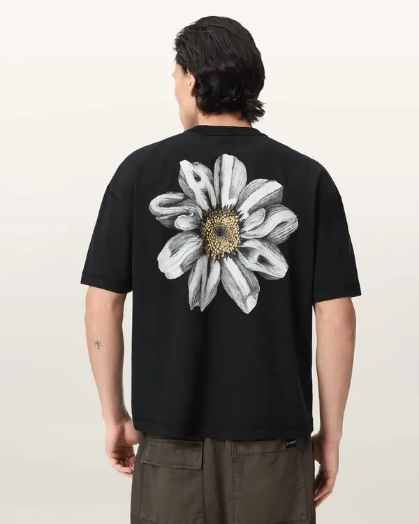 ALLSAINTS Petals Oversized Short Sleeve Graphic T-shirt - Black