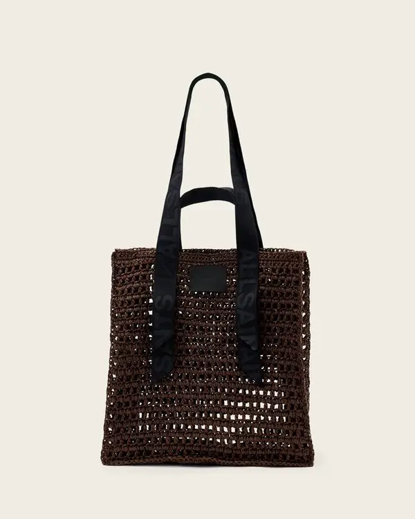 ALLSAINTS Lullah Woven Raffia Tote Bag - Brown