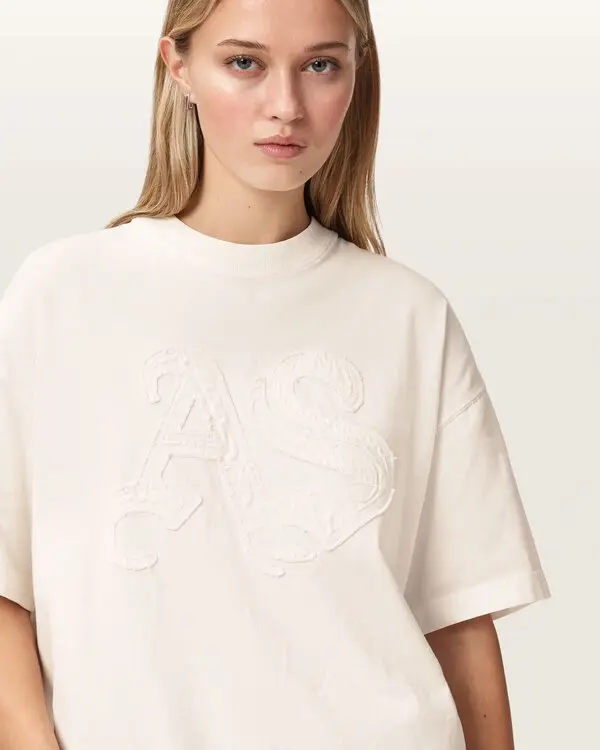 ALLSAINTS Insignia Oversized Etta T-shirt - Mallow White