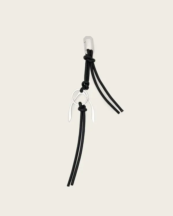 ALLSAINTS Metal Wishbone Bag Charm - Black/silver