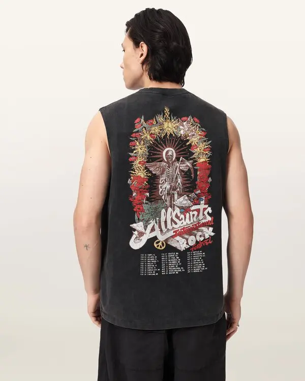 ALLSAINTS Roque Oversized Sleeveless T-shirt - Black