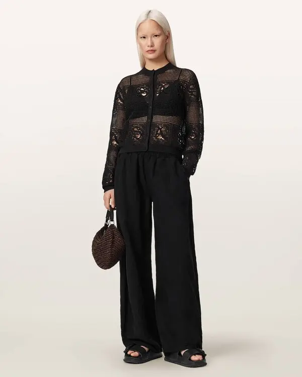 ALLSAINTS Kyra Open Knit Crochet Cardigan