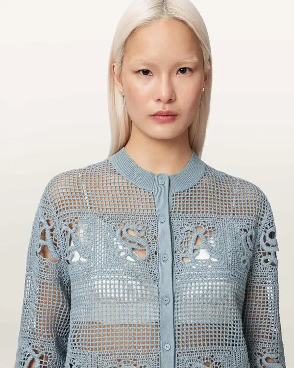 ALLSAINTS Kyra Open Knit Crochet Cardigan