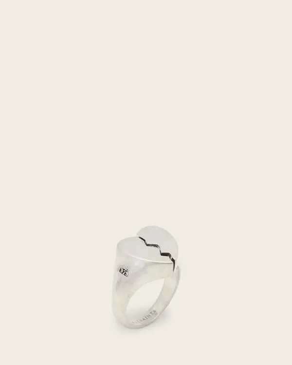 ALLSAINTS Broken Heart Sterling Ring - Silver