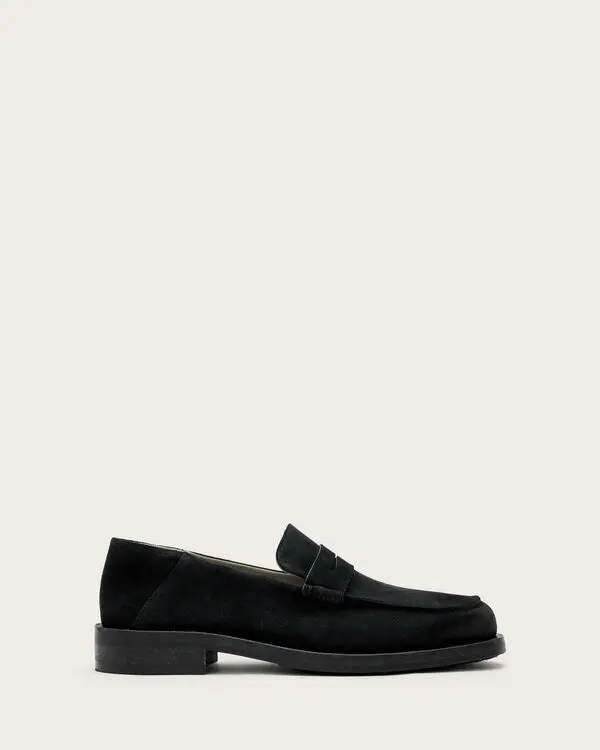 ALLSAINTS Bloom Suede Loafers - Black