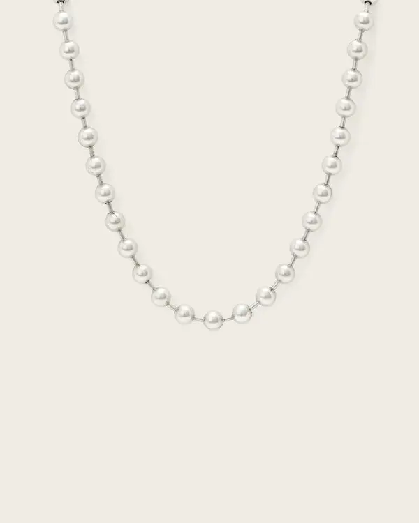 ALLSAINTS Ebby Chain Necklace - Warm Silver