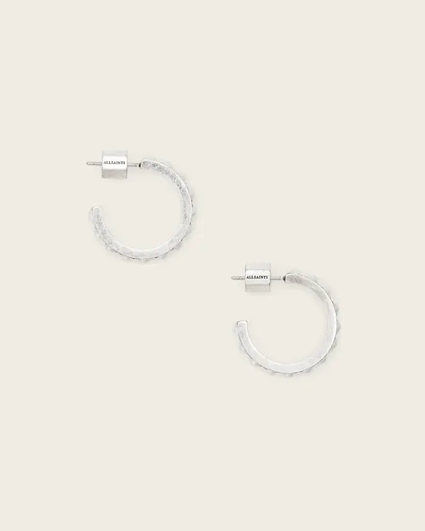 ALLSAINTS Nellie Post Back Large Hoop Earrings - Silver