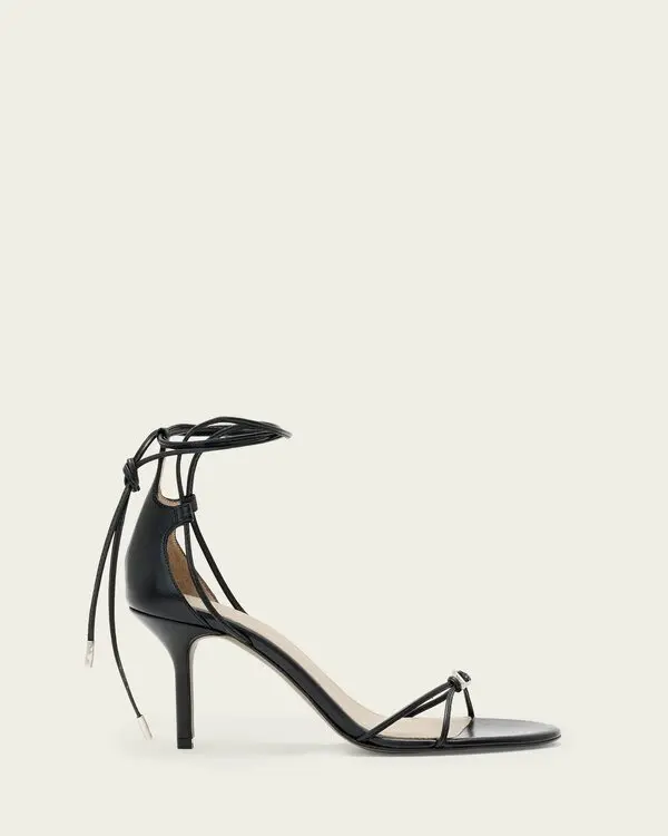 ALLSAINTS Ali Leather Stiletto Sandals - Black