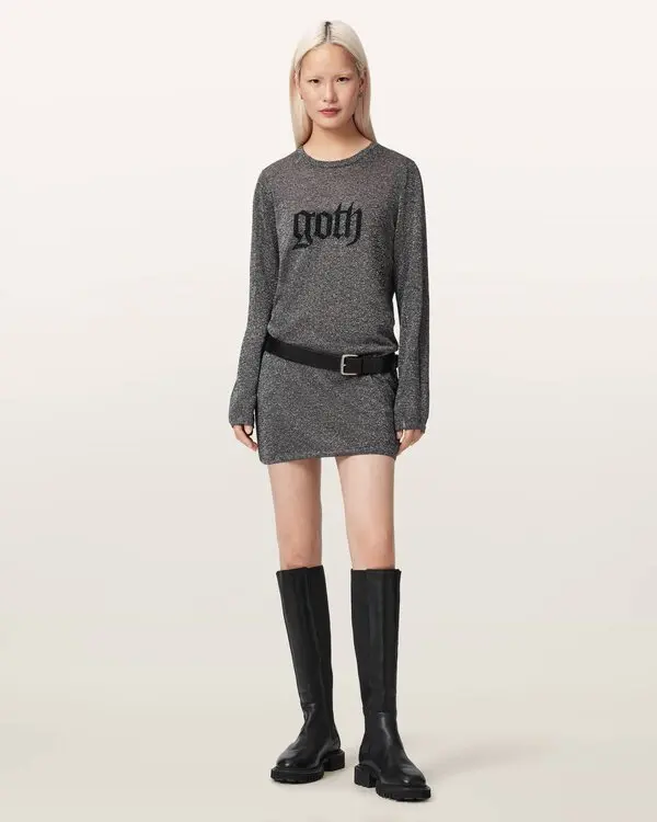 ALLSAINTS Deetz Metallic Mini Dress