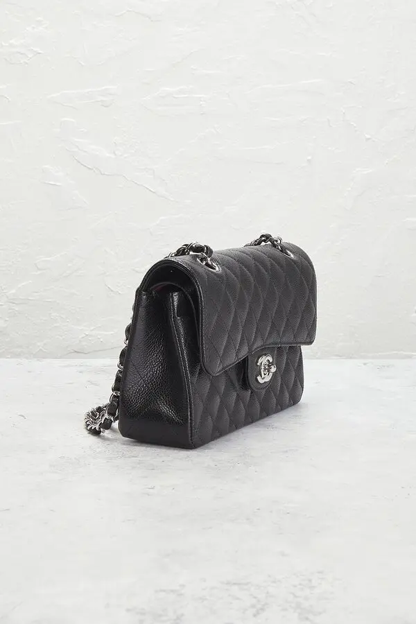 Chanel Caviar Small Classic Double Flap Bag - Black