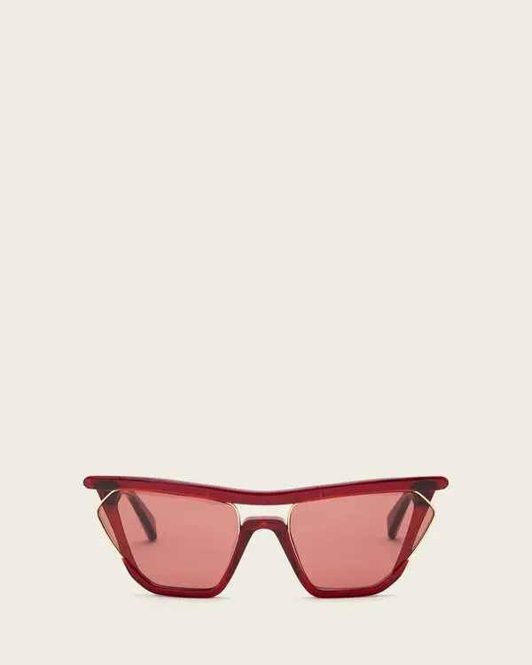 ALLSAINTS Avie Square Sunglasses - Crystal Burgundy