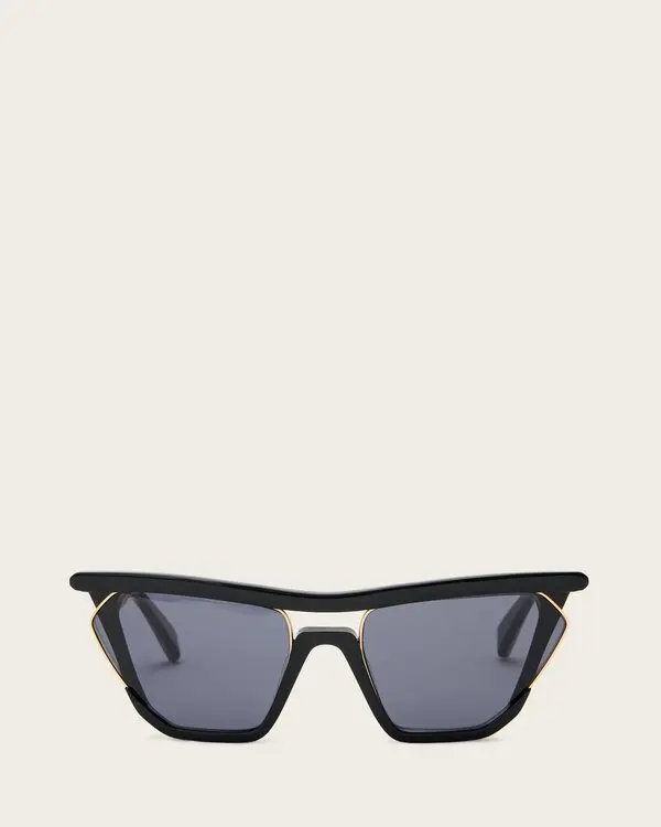 ALLSAINTS Avie Square Sunglasses - Gloss Black