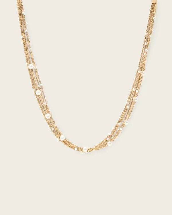 ALLSAINTS Rae Multi Chain Necklace - Antique Gold
