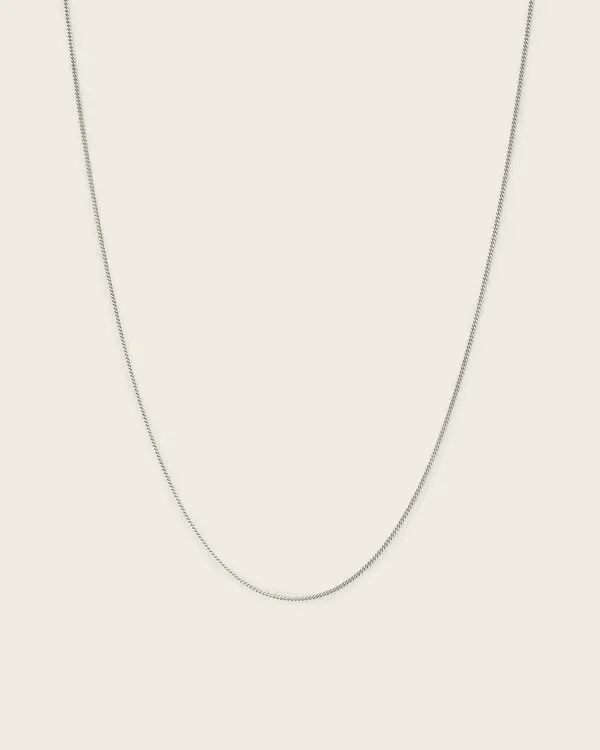 ALLSAINTS Axl Curb Sterling Chain Necklace - Silver