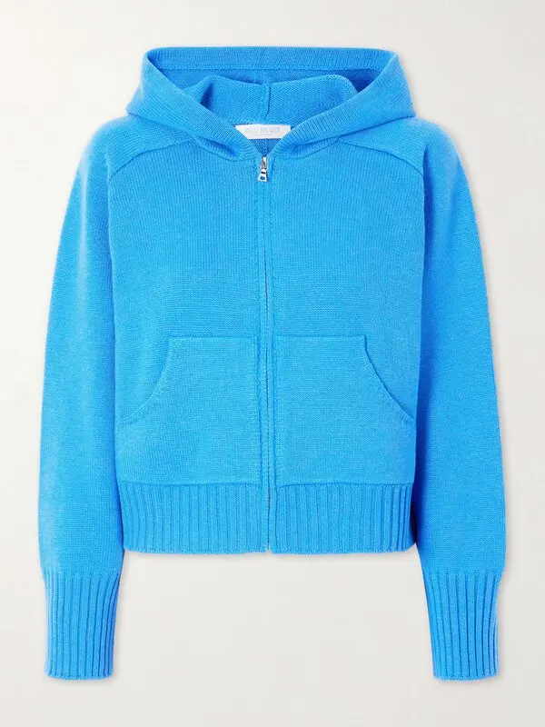 Calle Del Mar Cashmere Zip-up Hoodie - Blue