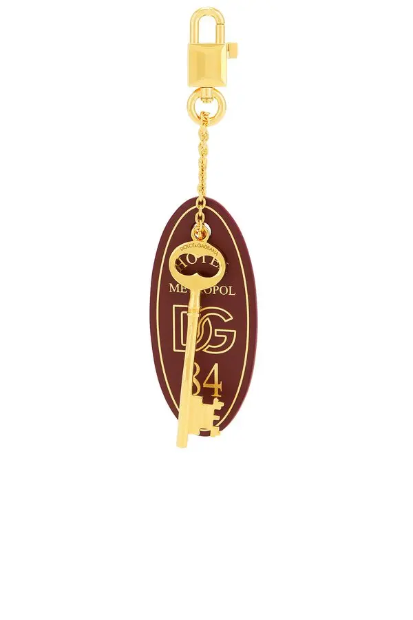 Dolce & Gabbana Leather Key Ring - Wine