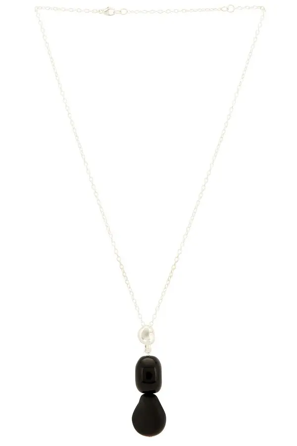 Agmes Ada Pendant Necklace - Sterling Silver & Onyx