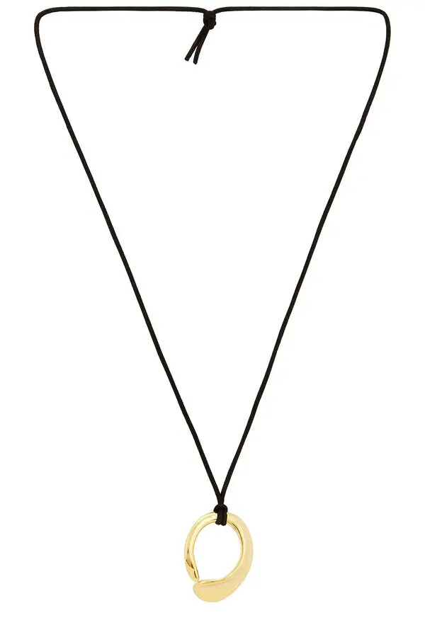 Agmes Marta Pendant Necklace - Gold Vermeil & Black Cord