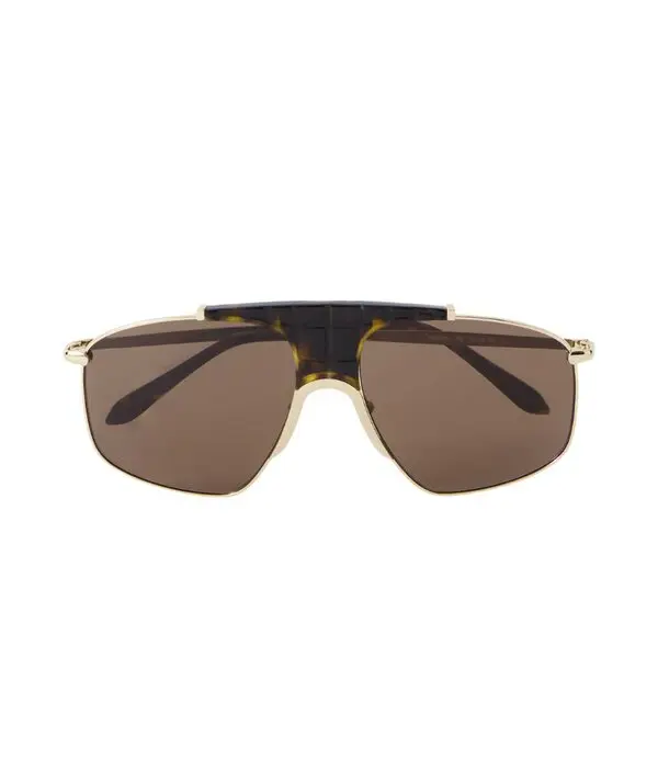 Alaïa Aviator Sunglasses With Tortoiseshell Acetate - Gold