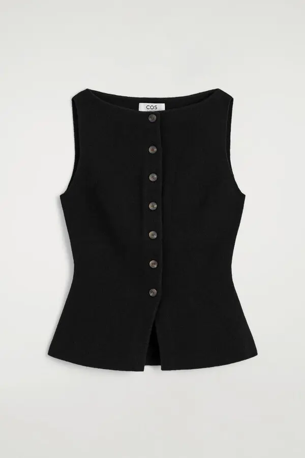 Cos Cotton-blend Crepe Vest