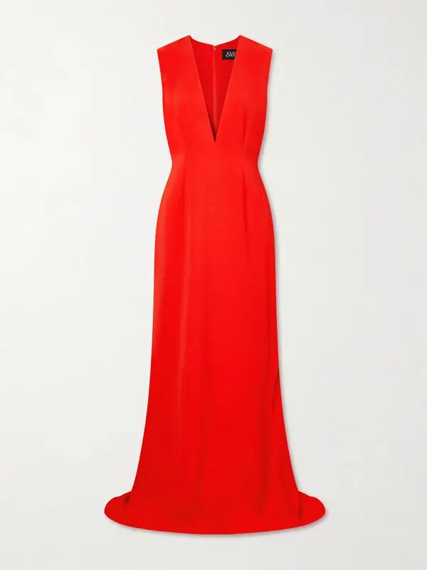 Solace London Althea Crepe Gown - Red