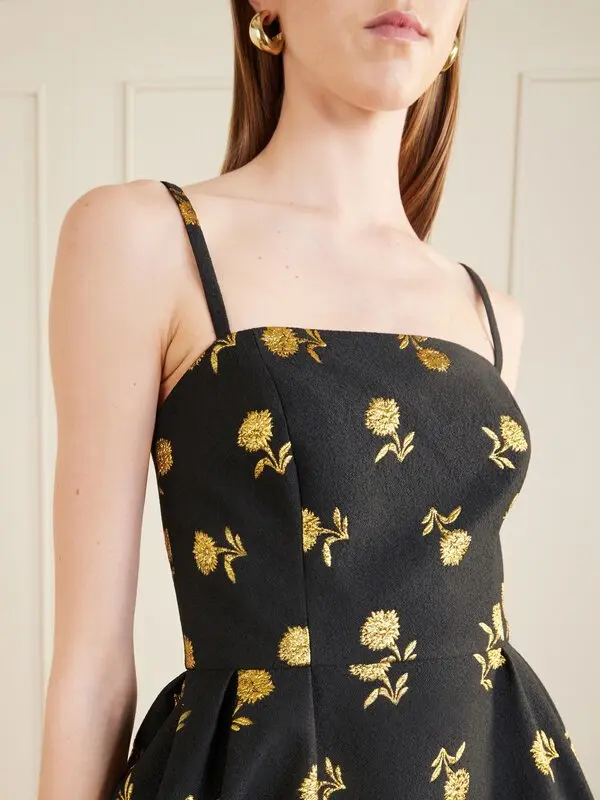 Carolina Herrera Embroidered Jacquard Mini Dress