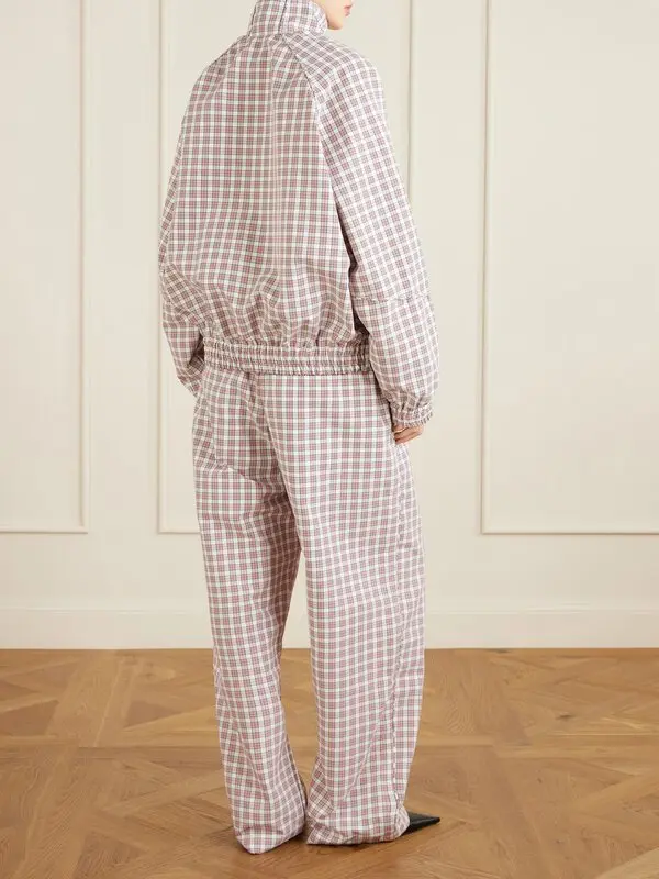 WILLY CHAVARRIA Ruff Rider Embroidered Checked Track Jacket